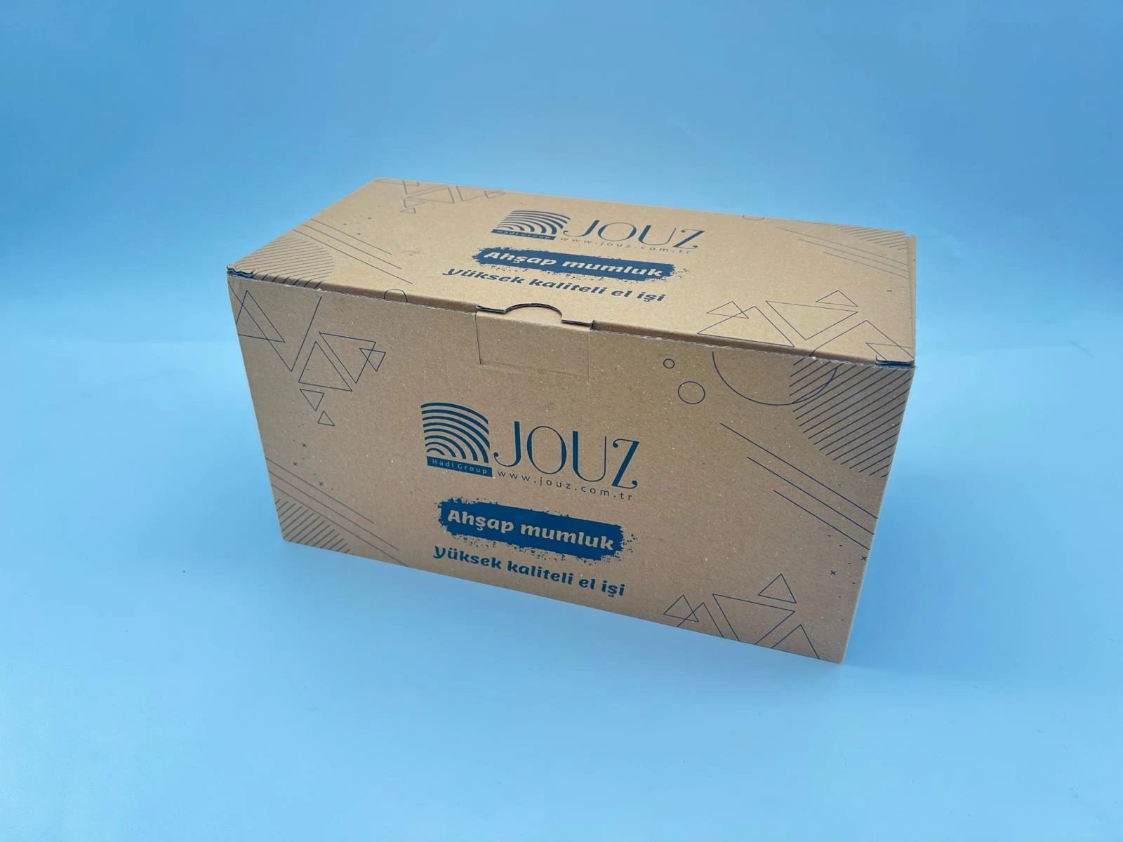 Oluklu Ahşap Mum Kutusu Özel Baskılı İmalat